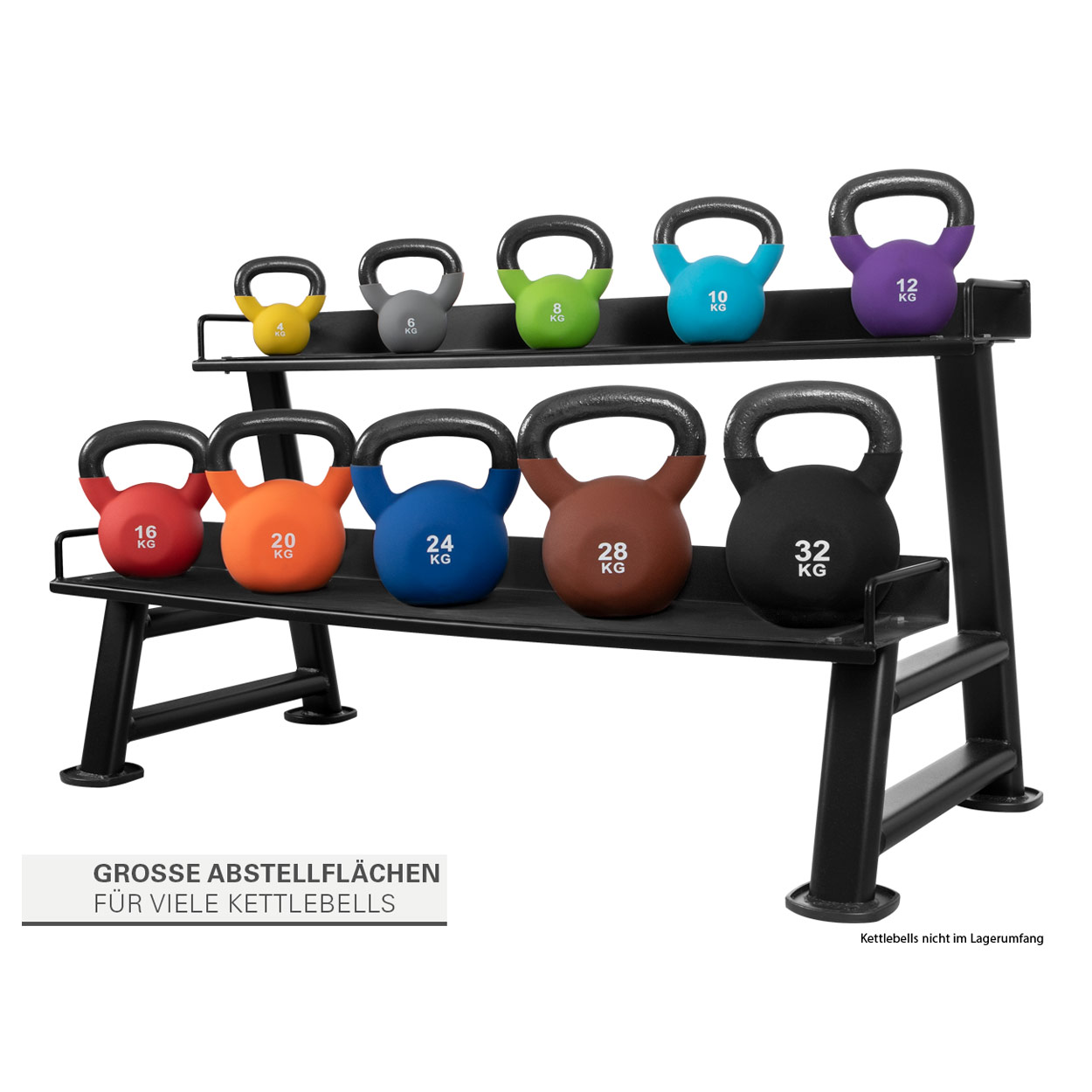 Kettlebell stand with 2 shelves, LxWxH 139x63x74 cm buy online | Sport-Tec