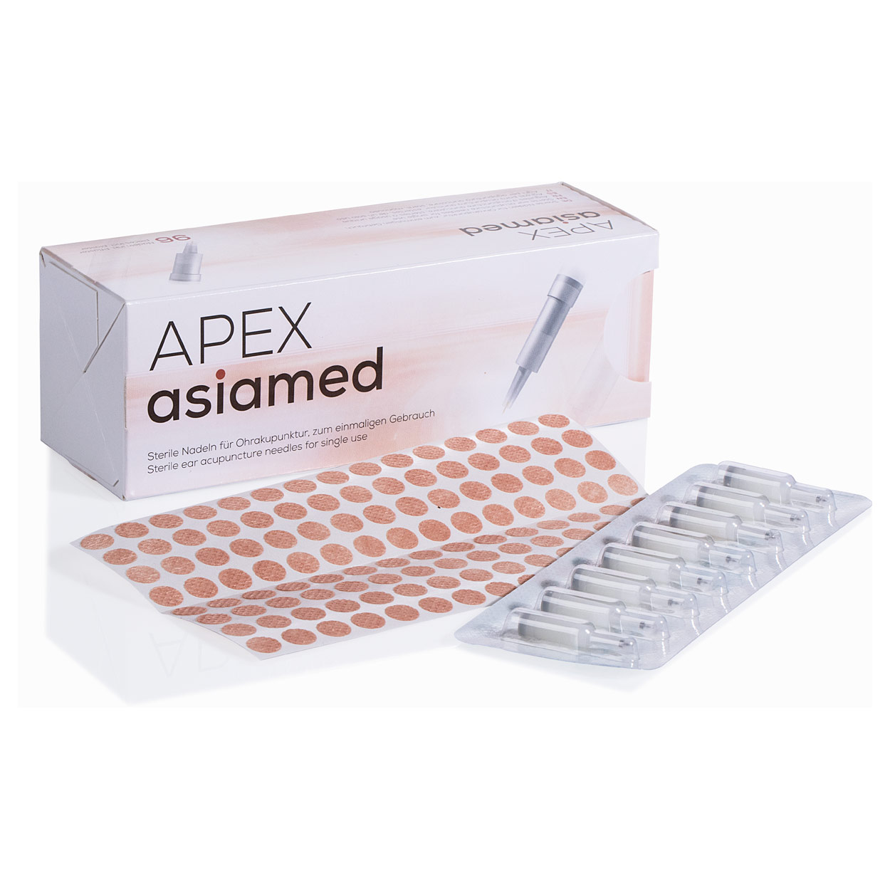 Acupuncture permanent needles with application tube, 96 pieces