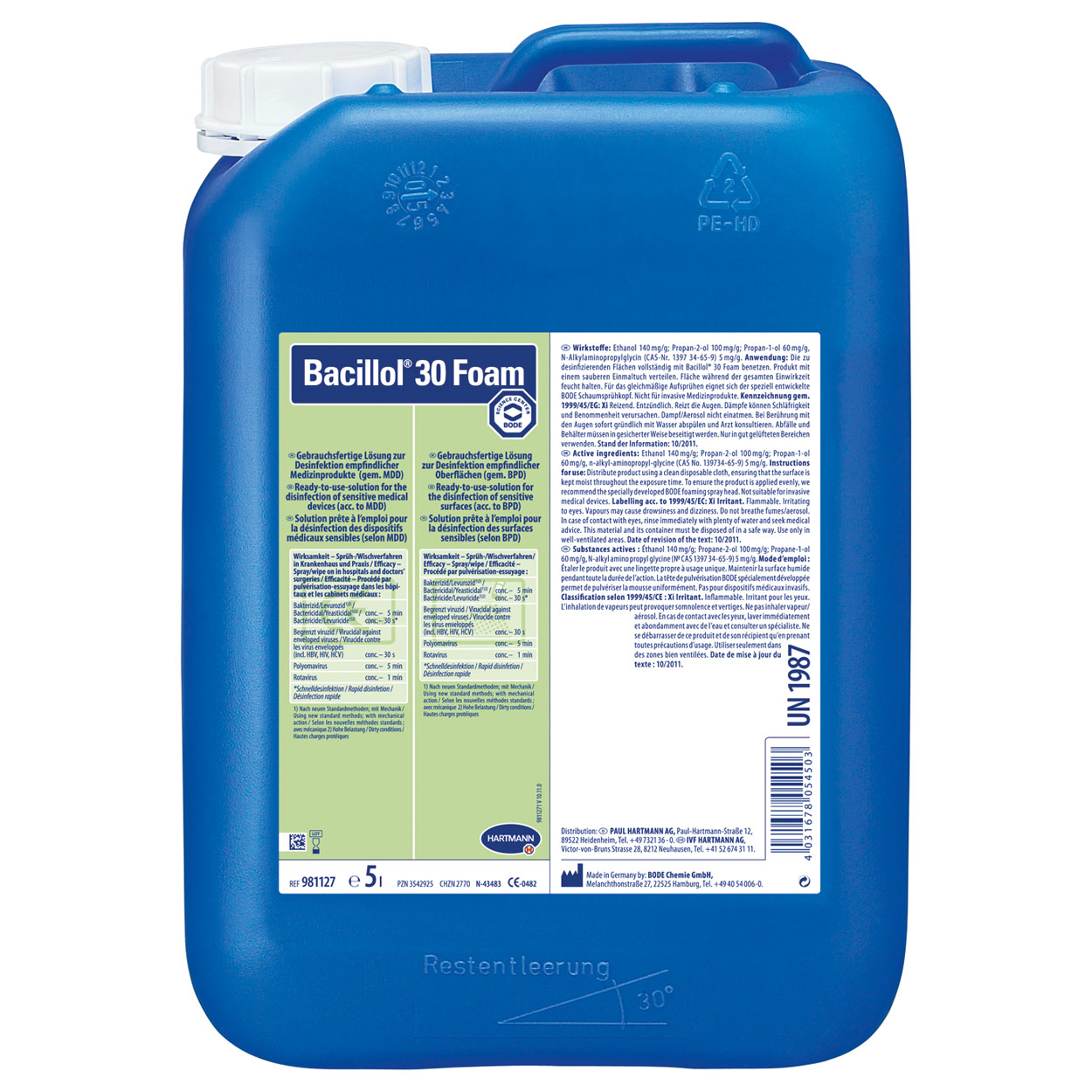 Bacillol 30 Foam surface disinfectants, 5 l - buy online | Sport-Tec