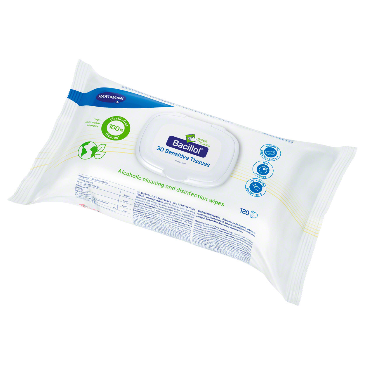 Bacillol 30 Sensitive Green Tissues surface disinfection, 120 pieces ...