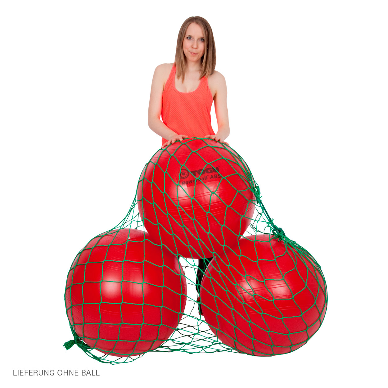 Ball net for 3 gymnastic balls, green - buy online | Sport-Tec