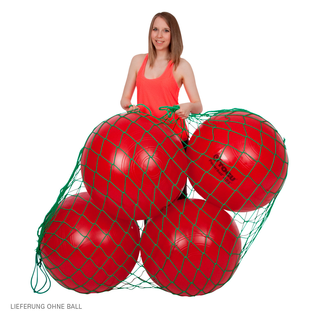 Ball net for 4 gymnastic balls, green - buy online | Sport-Tec