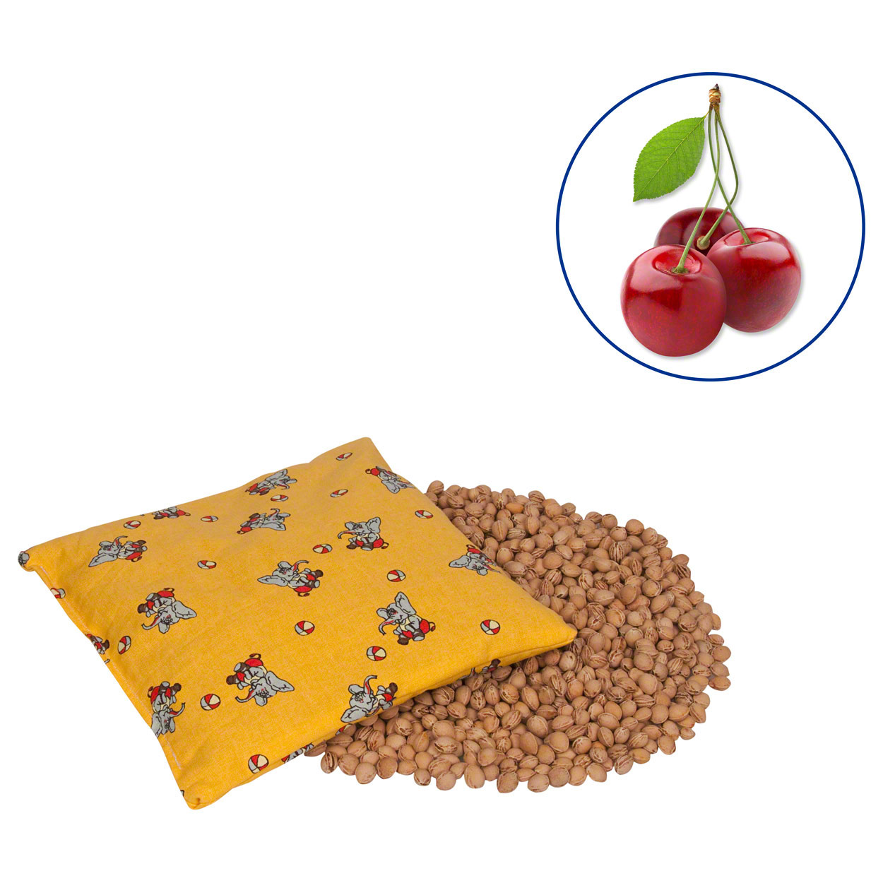 Cherry pit pillow with cotton cover Kids, 19x19 cm - buy online | Sport-Tec