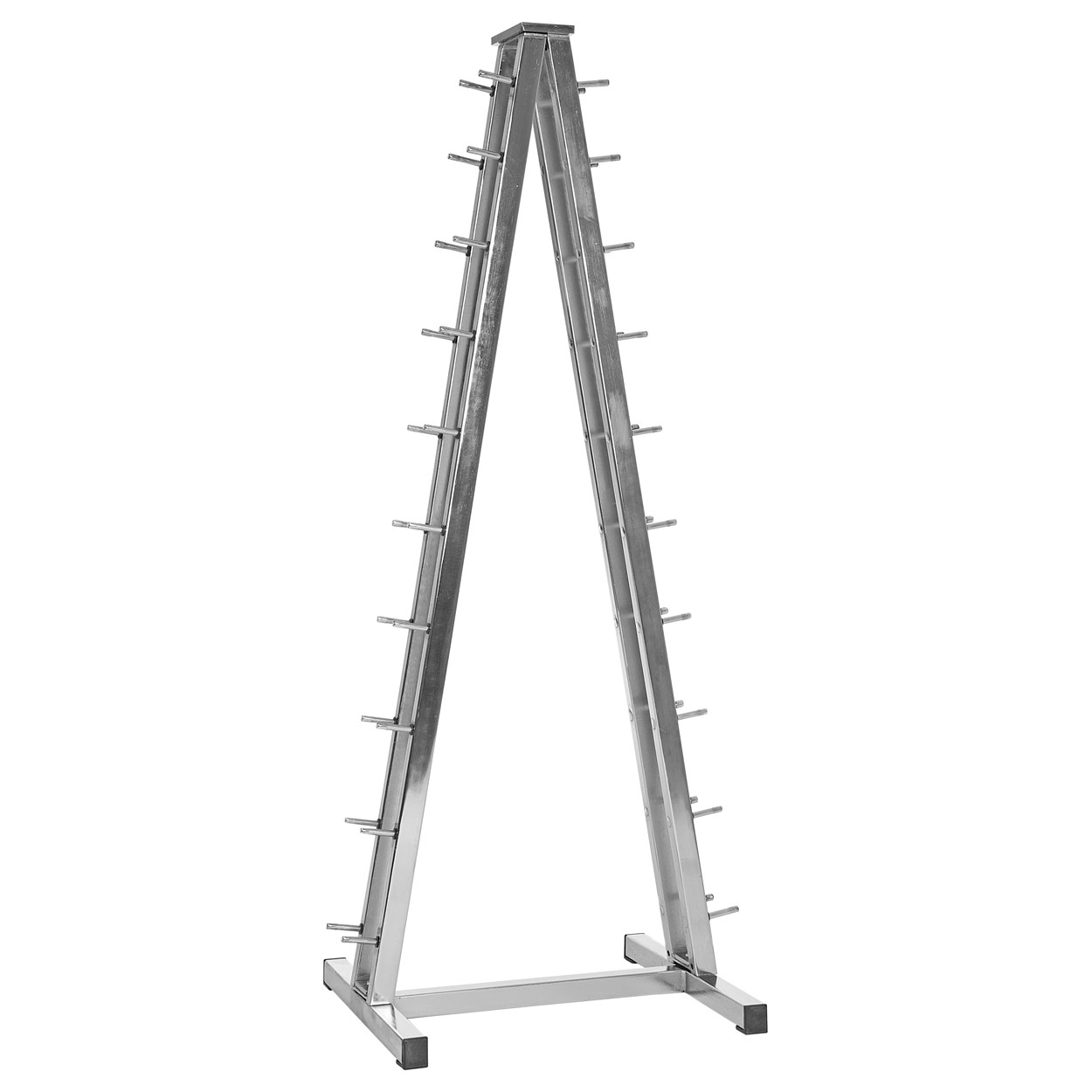 Chrome dumbbell rack without weights, LxWxH 45x40x121 cm