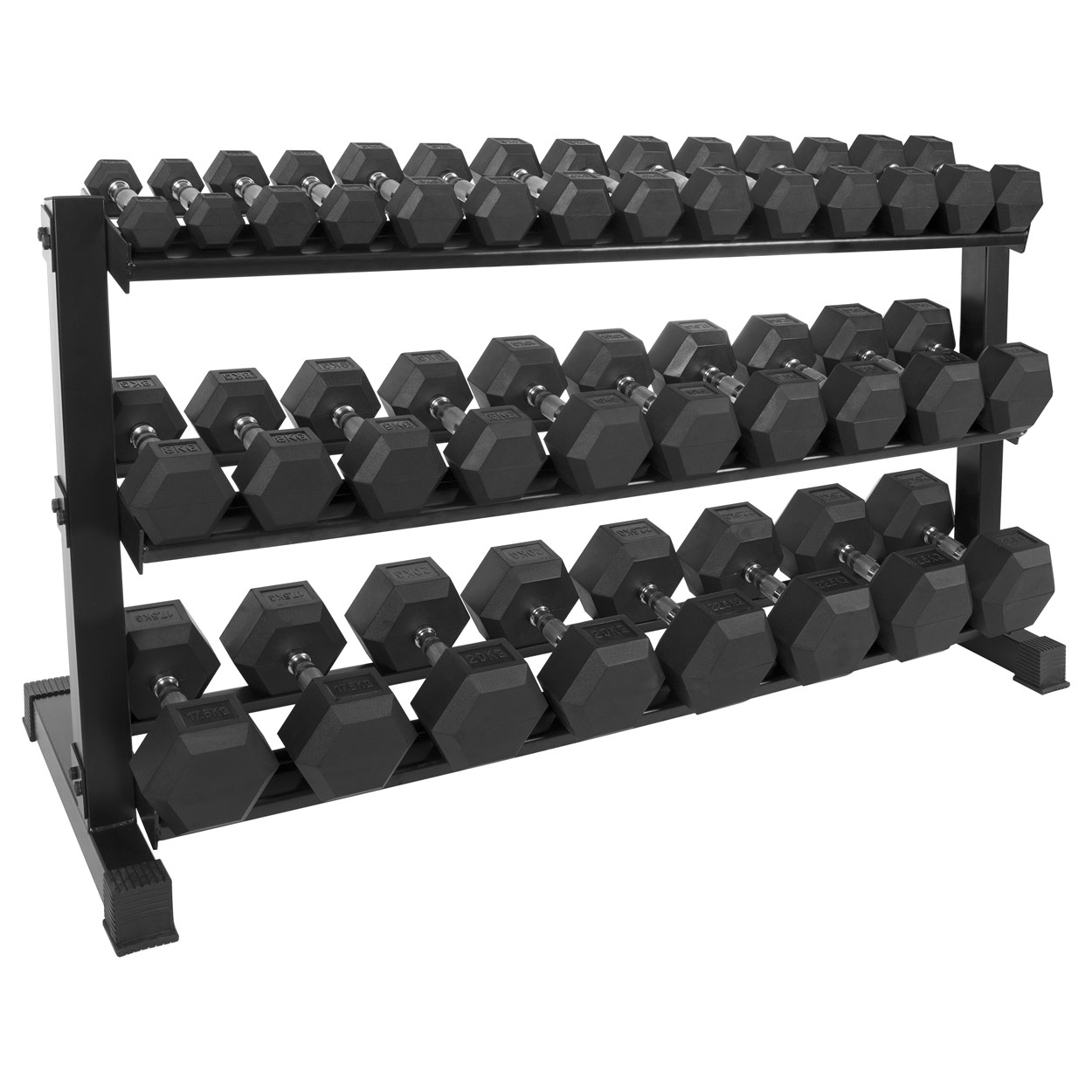 Compact dumbbell stand set with 16 pairs of dumbbells, 1-25 kg ...