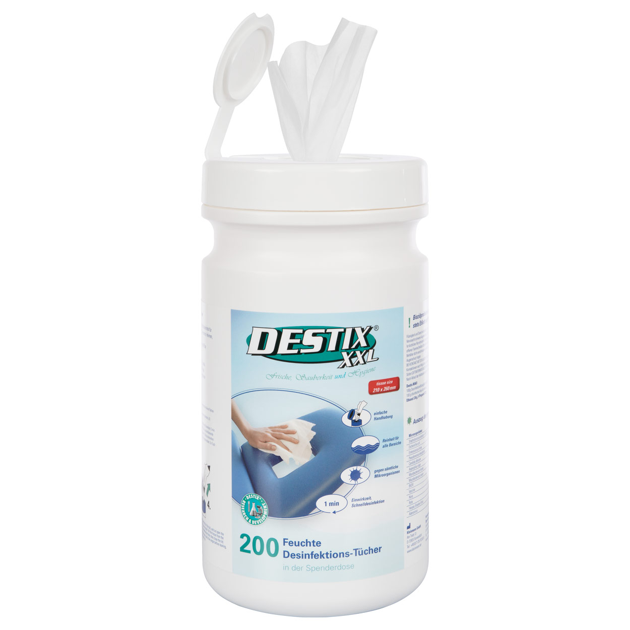 DESTIX disinfectant wipes XXL in dispenser box, 21x26 cm, 200 pieces ...