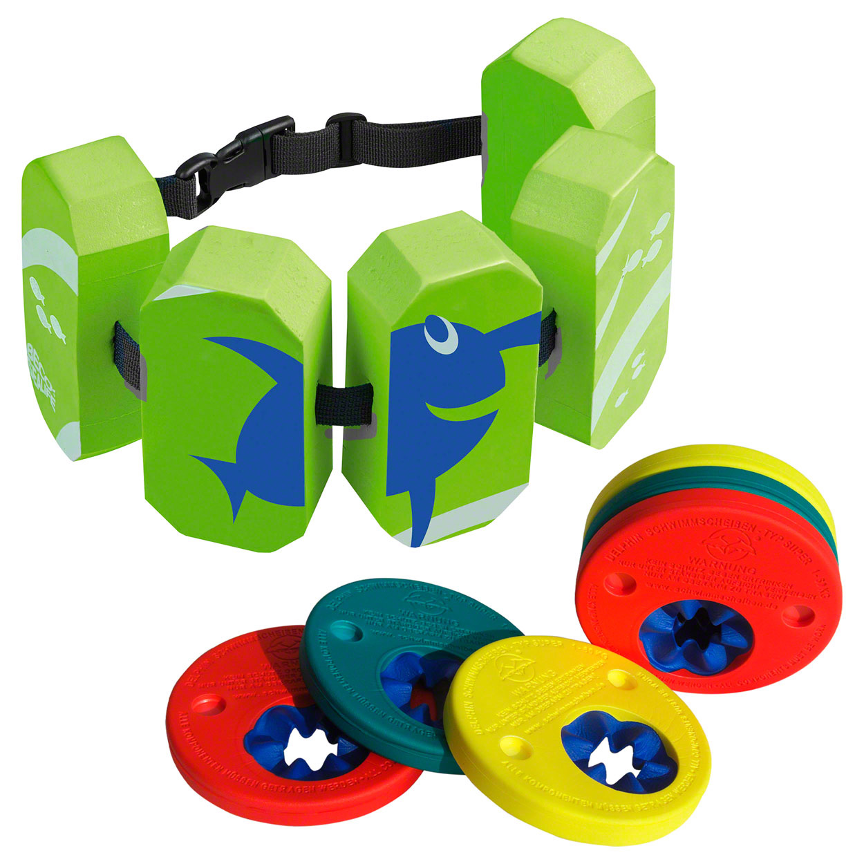Dolphin swimming discs up to 60 kg, pair, 2x3 discs incl. BECO swimming ...