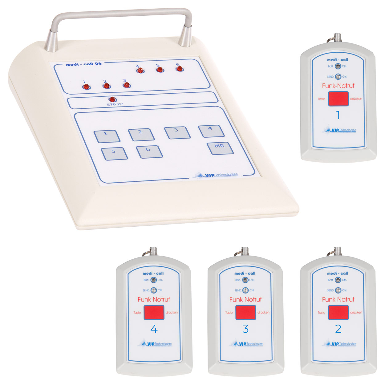Emergency call system receiving unit medi-call 06, 6 channels incl. 4 ...