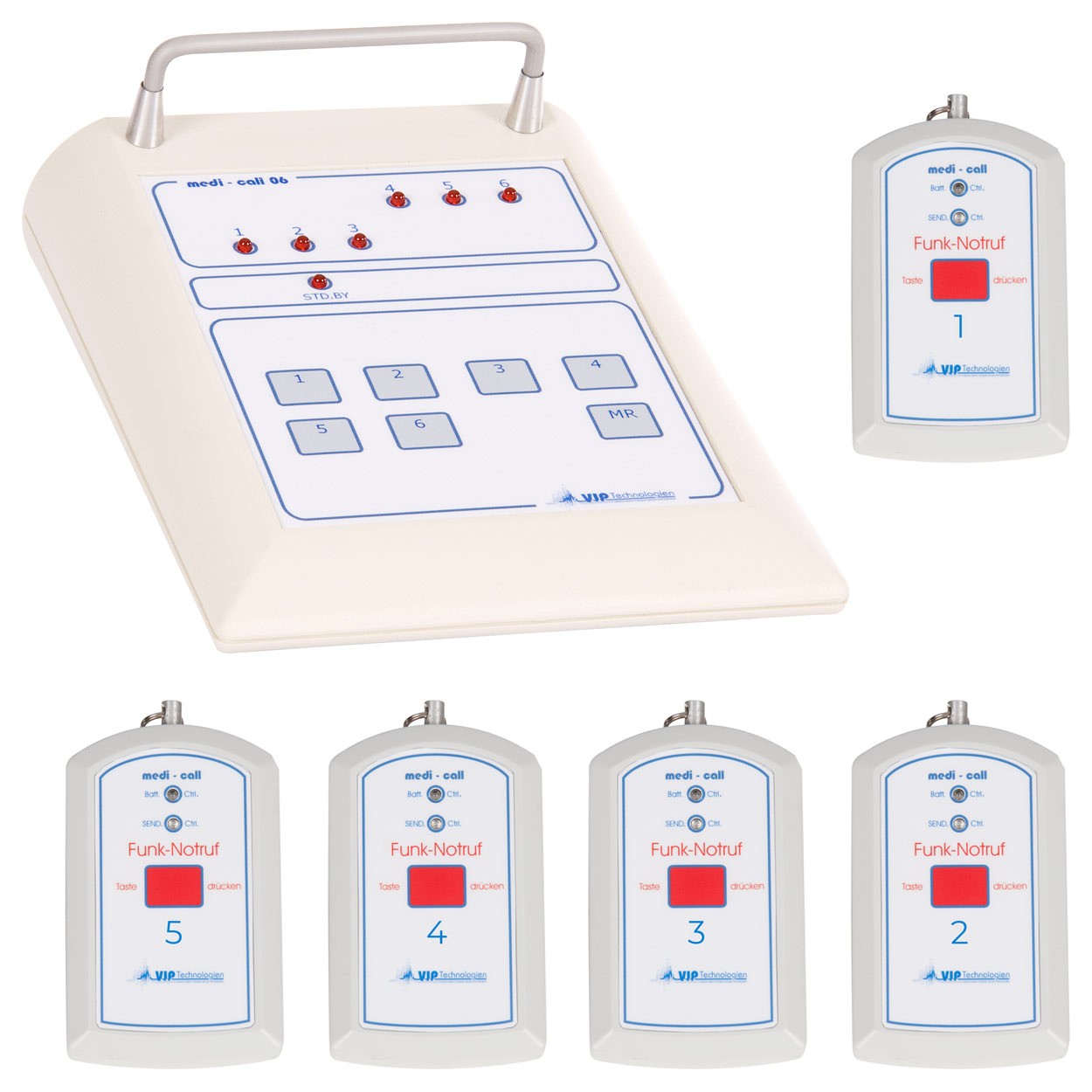 Emergency call system receiving unit medi-call 06, 6 channels incl. 5 ...