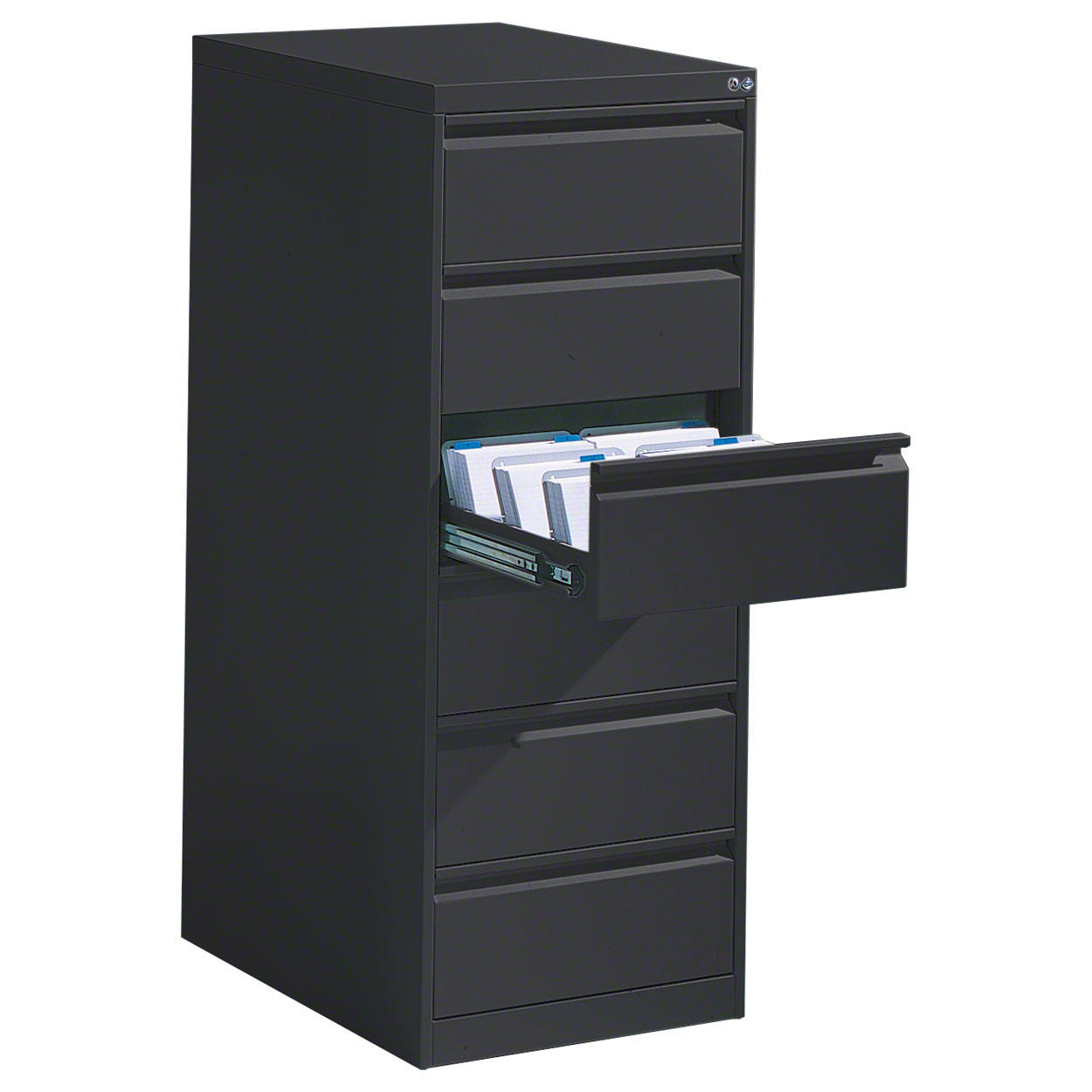 Filing cabinet with 6 drawers, light gray, with two lanes - buy online ...