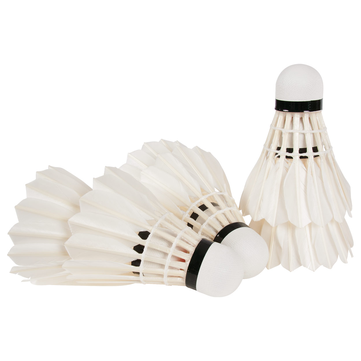 Goose feather shuttlecocks, 6 pieces