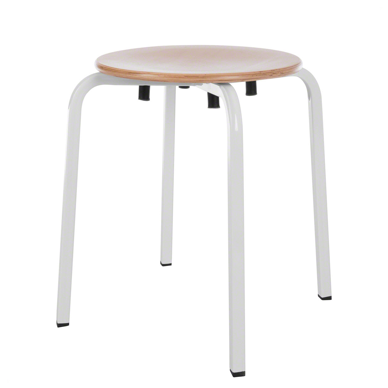 Gymnastics stool Exclusive with wooden seat, ø 35 cm, frame color white ...
