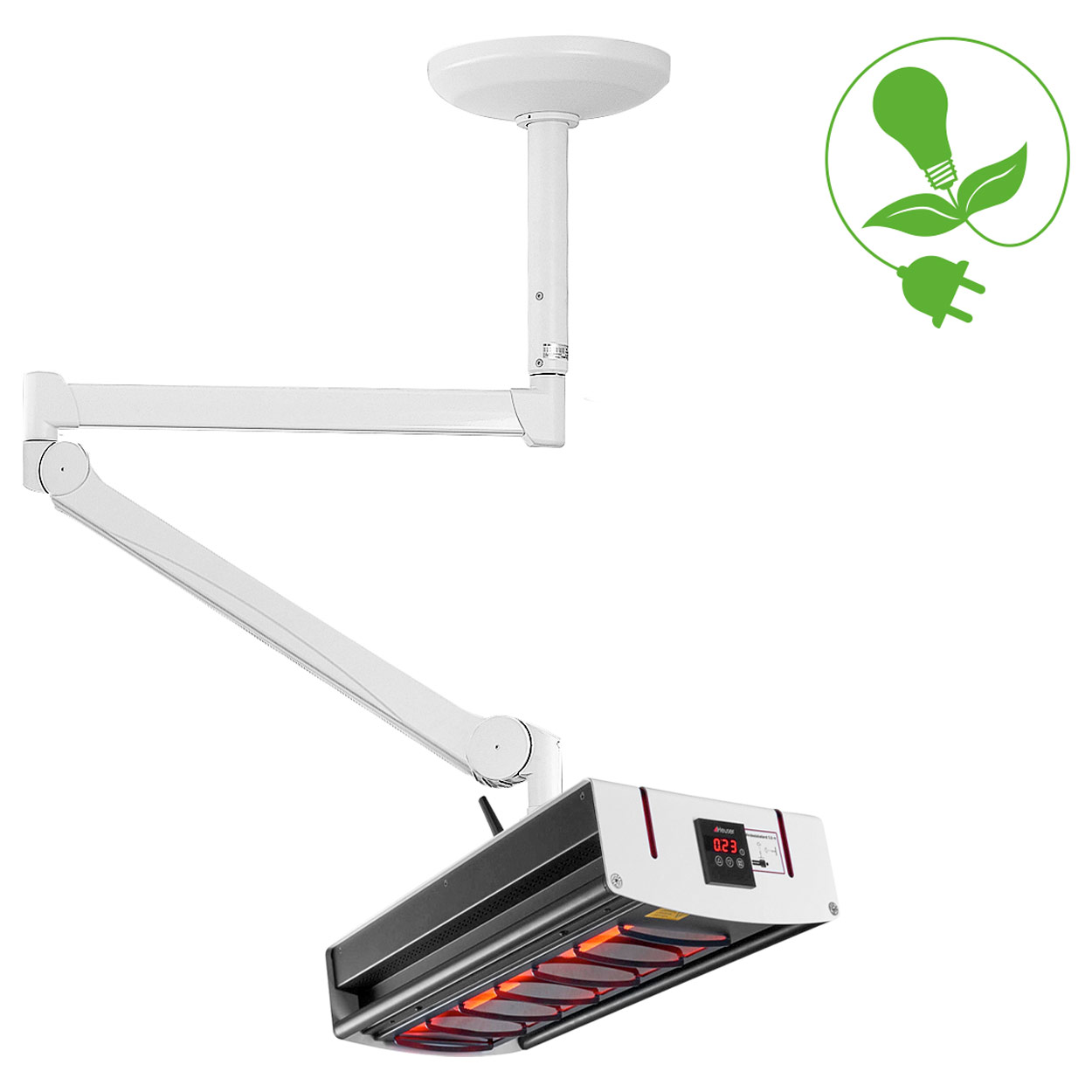 Halogen infrared heater IRS 2, ceiling model for ceilings from 2,49 - 2 ...