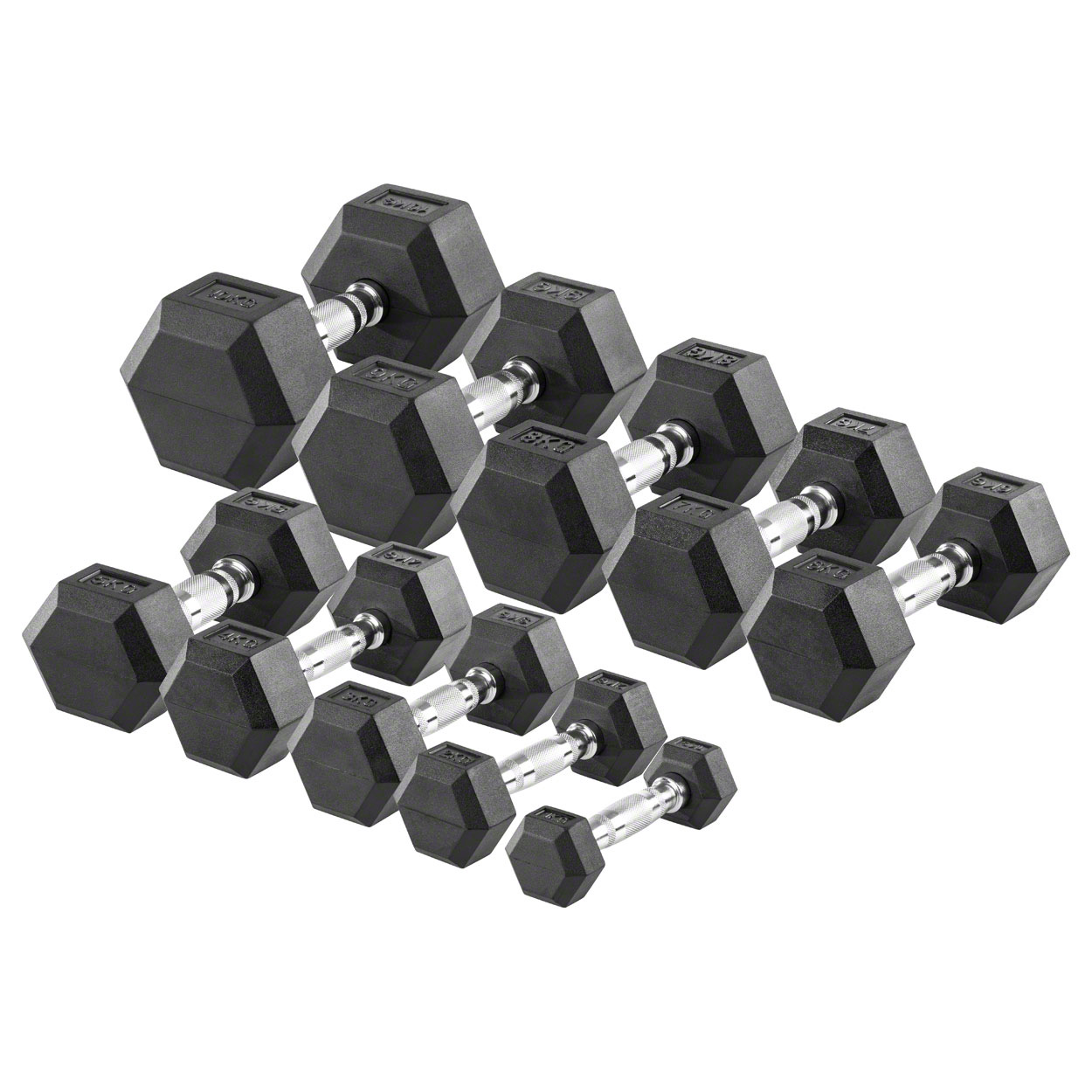 Hex compact dumbbell set, 1-10 kg, 10 pieces - buy online | Sport-Tec
