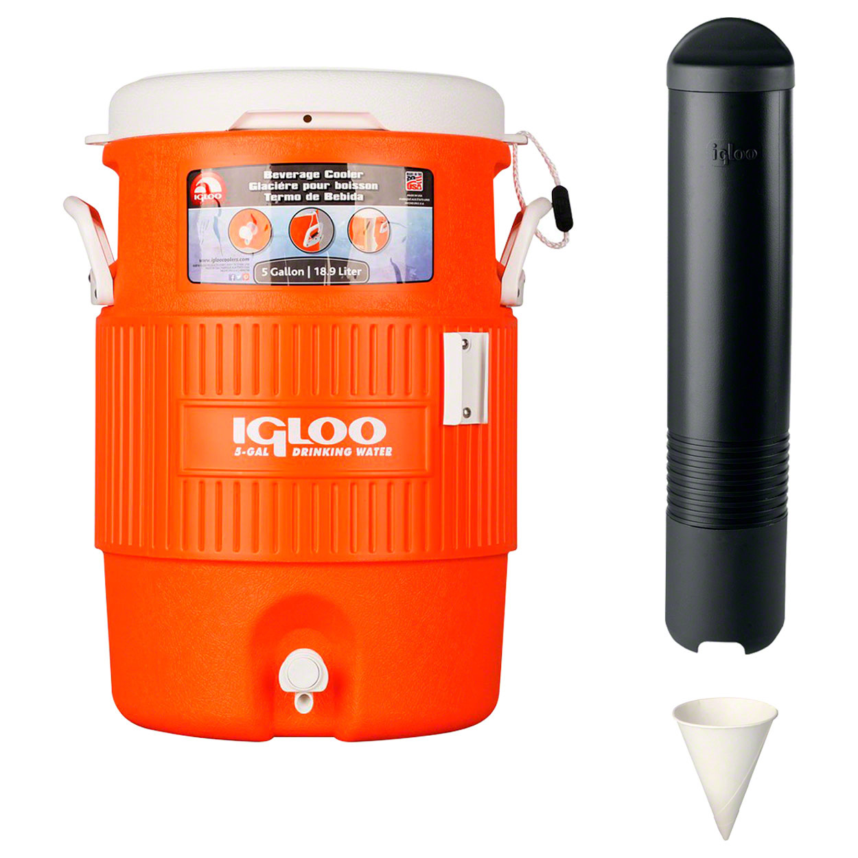 Igloo Beverage Container Set 5 Gallon Seat Top 18,9 l, incl. cup holder ...