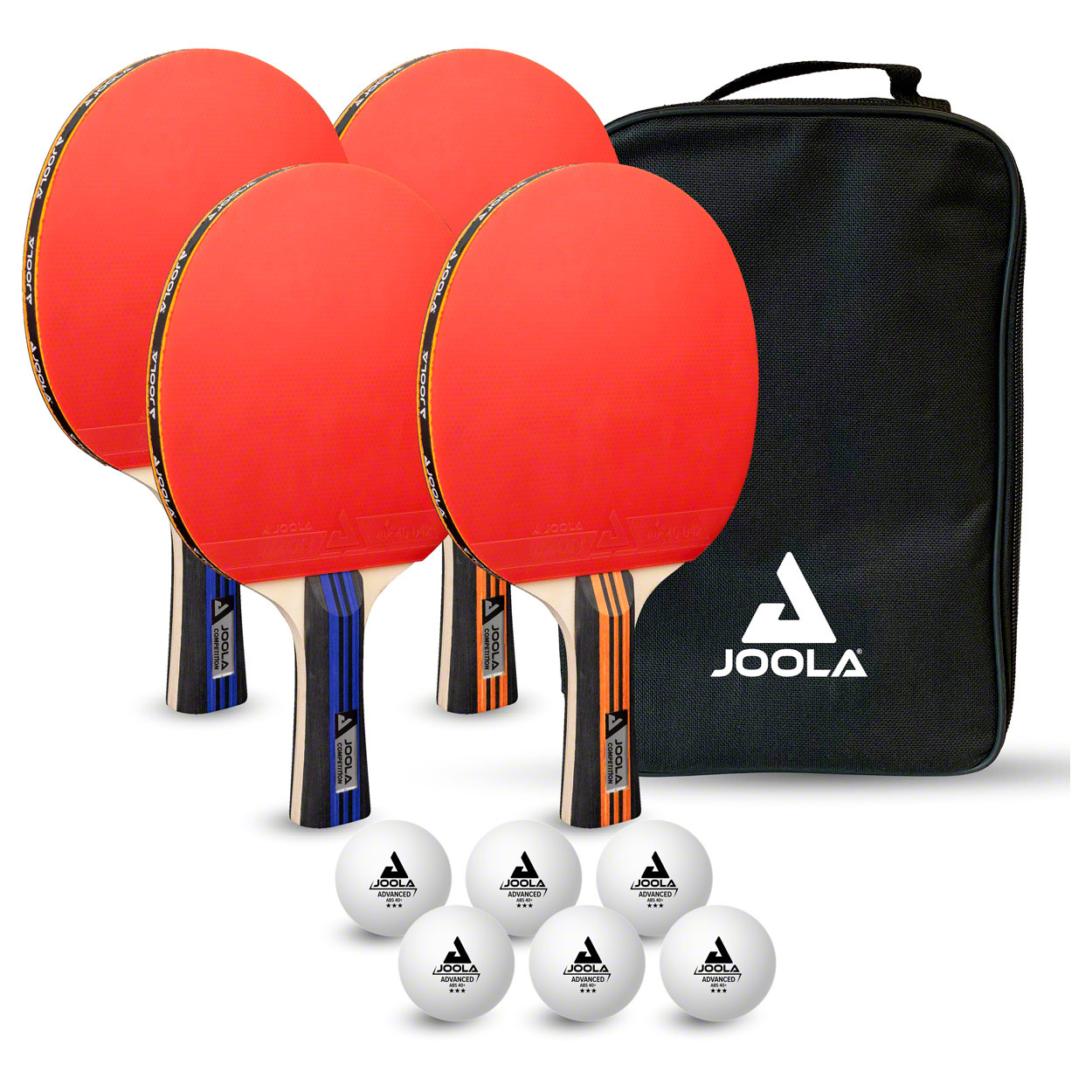 JOOLA table tennis set FAMILY Advanced, 4 TT bats + 8 TT balls
