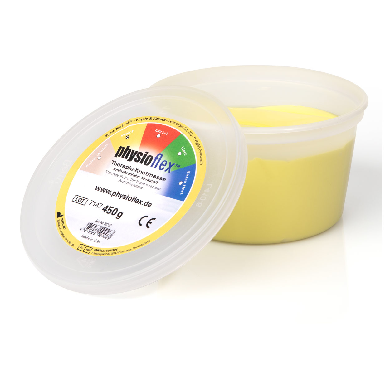 Physioflex Therapy plasticine soft, 450 g, yellow - buy online | Sport-Tec