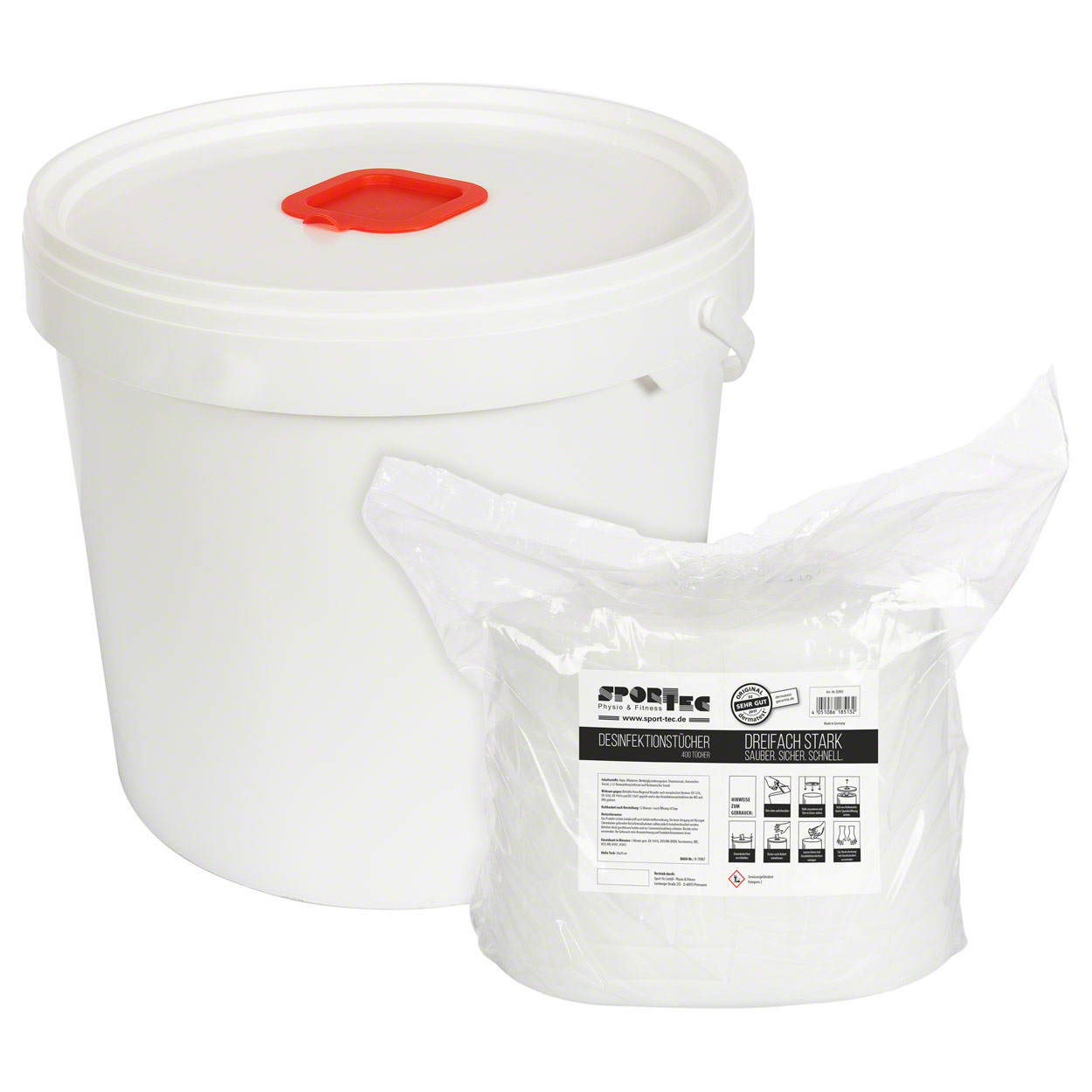 Plastic dispenser bucket incl. 400 disinfectant wipes - buy online ...