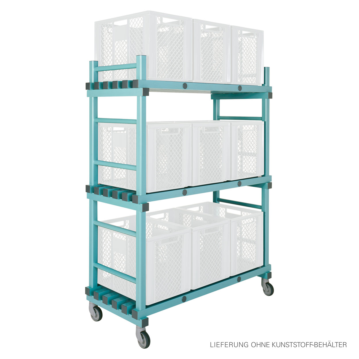 Plastic material cart, 3 shelves, mobile - buy online | Sport-Tec