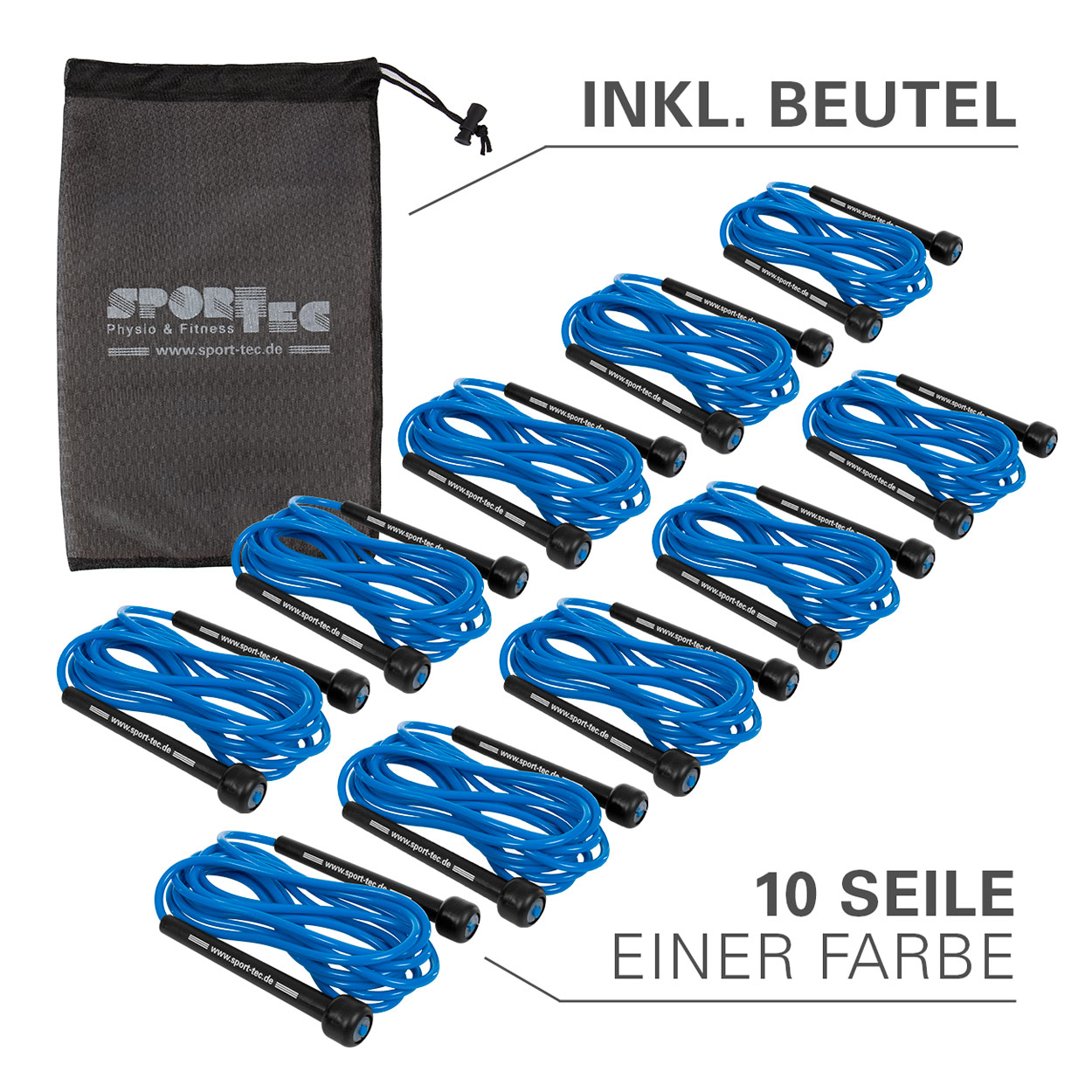 Skipping rope speed rope set, adjustable, 300 cm, 10 pieces, incl ...