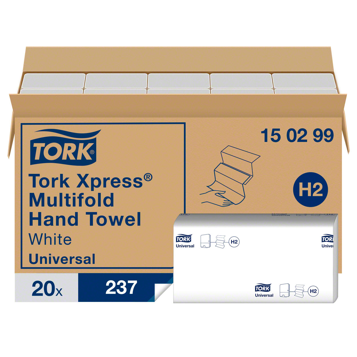 Tork Xpress® Universal H2 Interfold paper towels, 2-ply, 4740 pcs ...