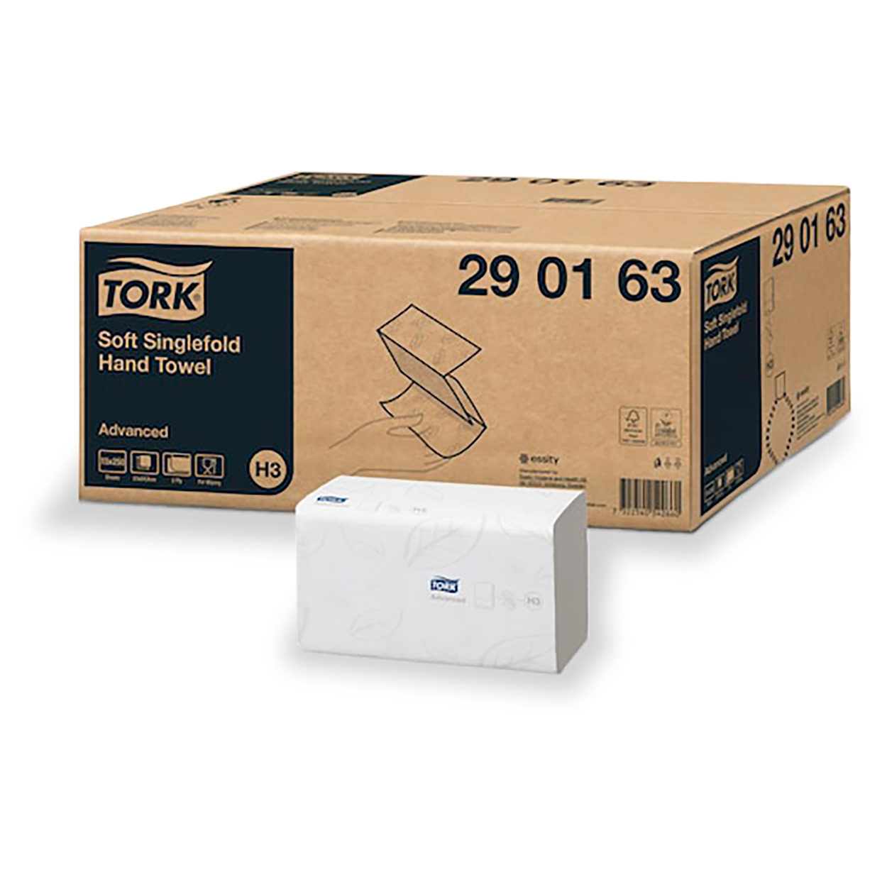 Tork folded paper towel H3, 25x23 cm, 15x250 piece, white - buy online ...