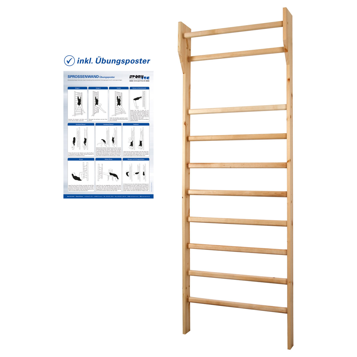 Wall bars standard, WxH 80x230 cm, 10 bars
