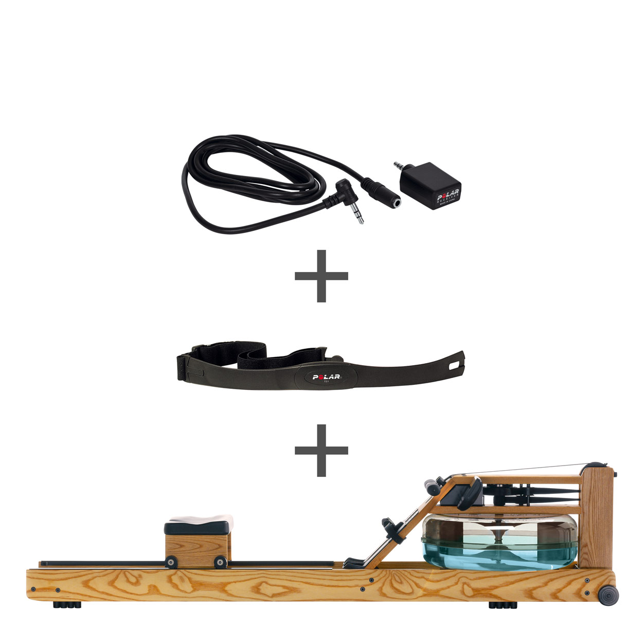 WaterRower rowing machine natural ash, incl. S4 Monitor, Heart rate ...