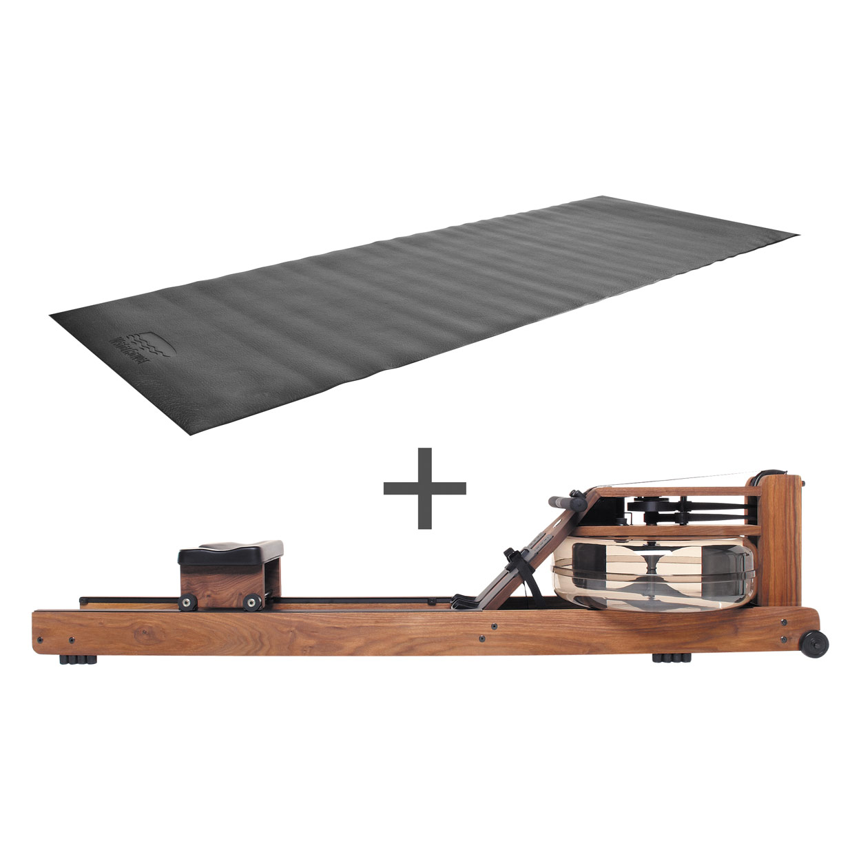 WaterRower rowing machine nut tree, incl. S4 Monitor and floor mat, set ...